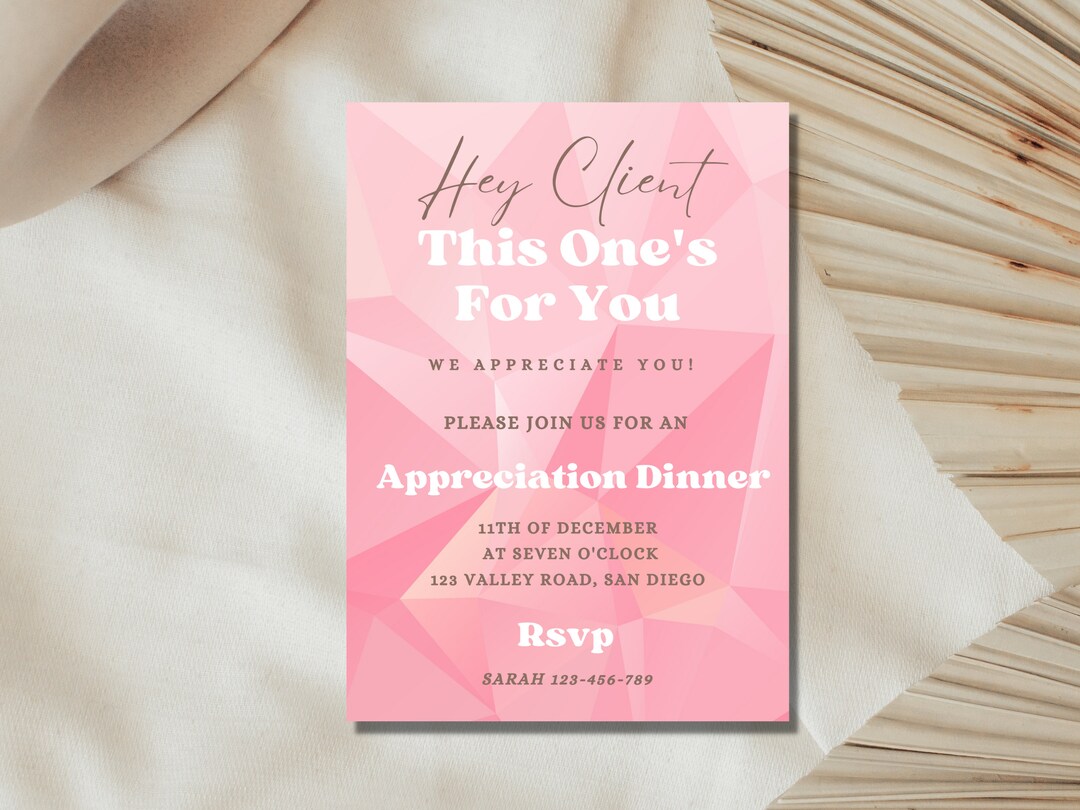 Appreciation Dinner Invitation Appreciation Invitation - Etsy
