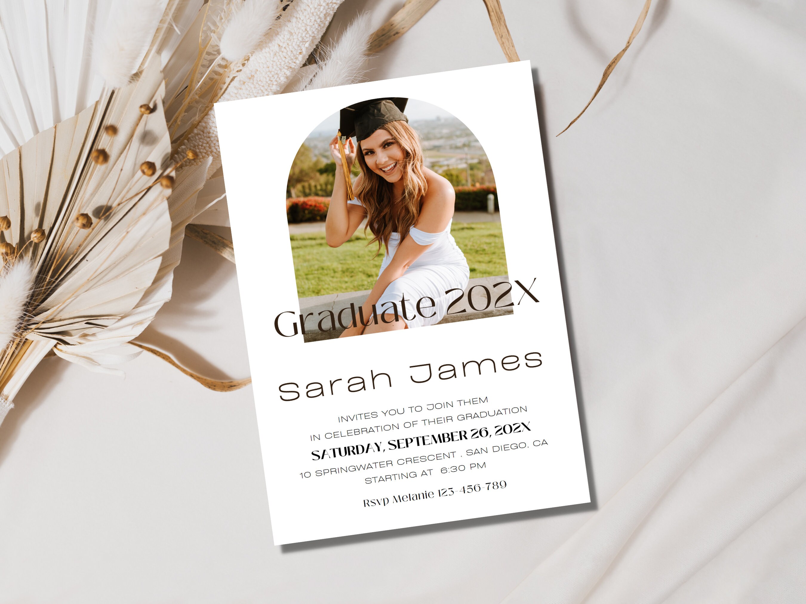 Graduation Invitation Template, Graduation Invitation, Elegant ...