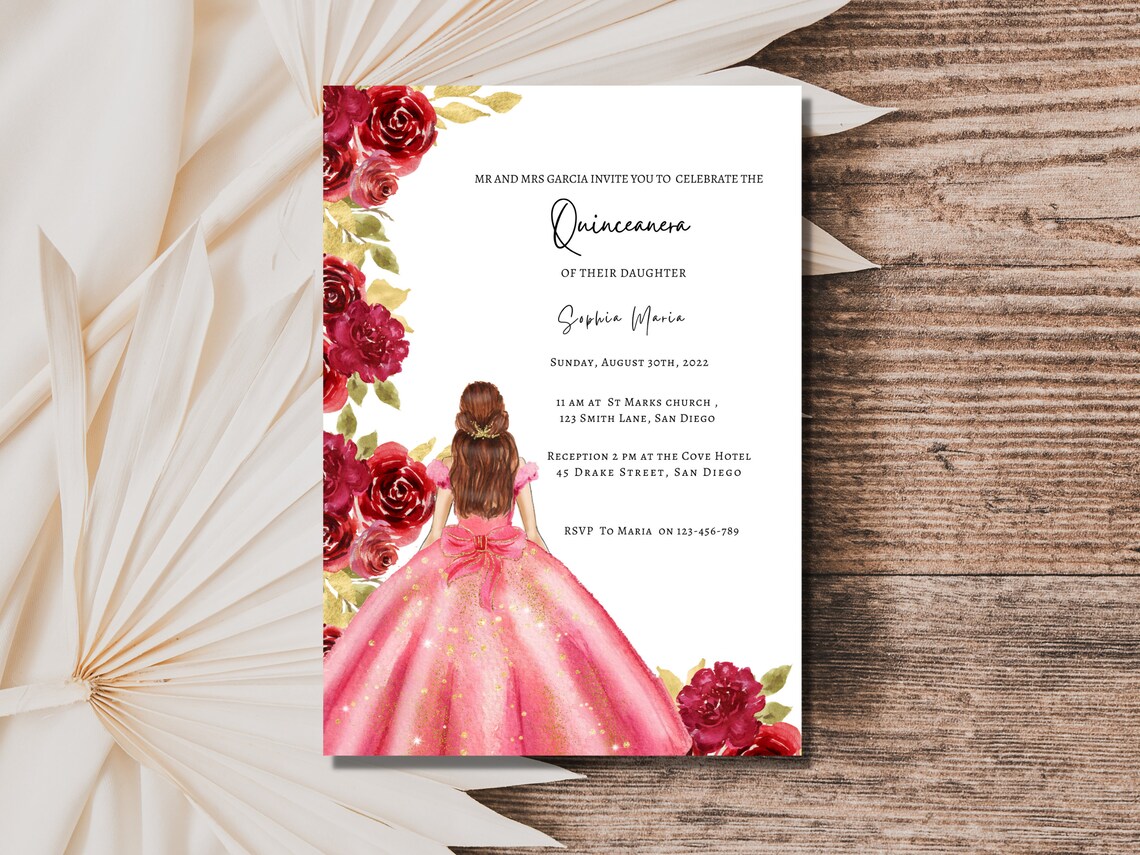 Quinceanera Invitation, Quinceanera Invitation Template, Quinceanera ...
