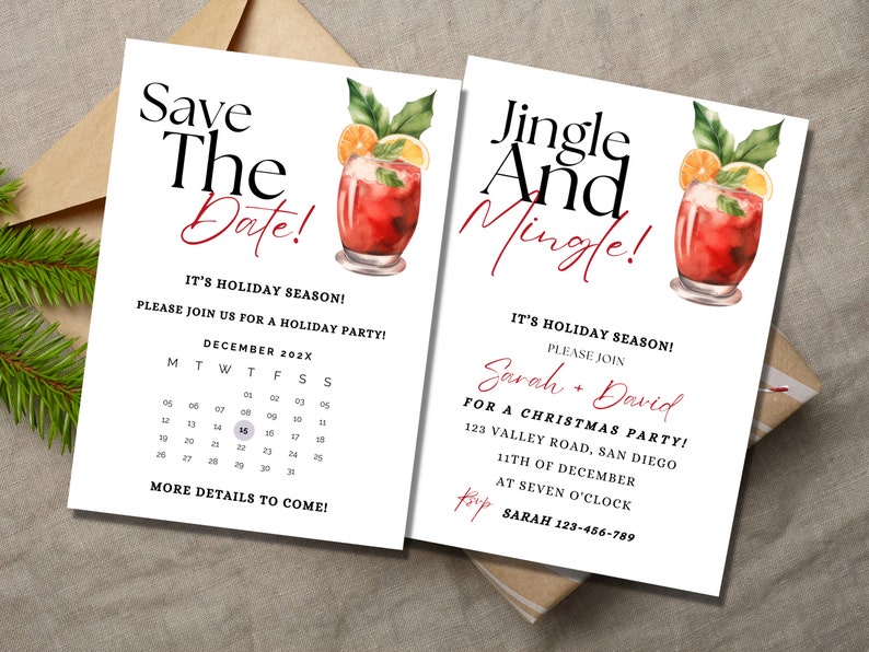 Christmas Party Invitations Instant Download, Christmas Invitations ...