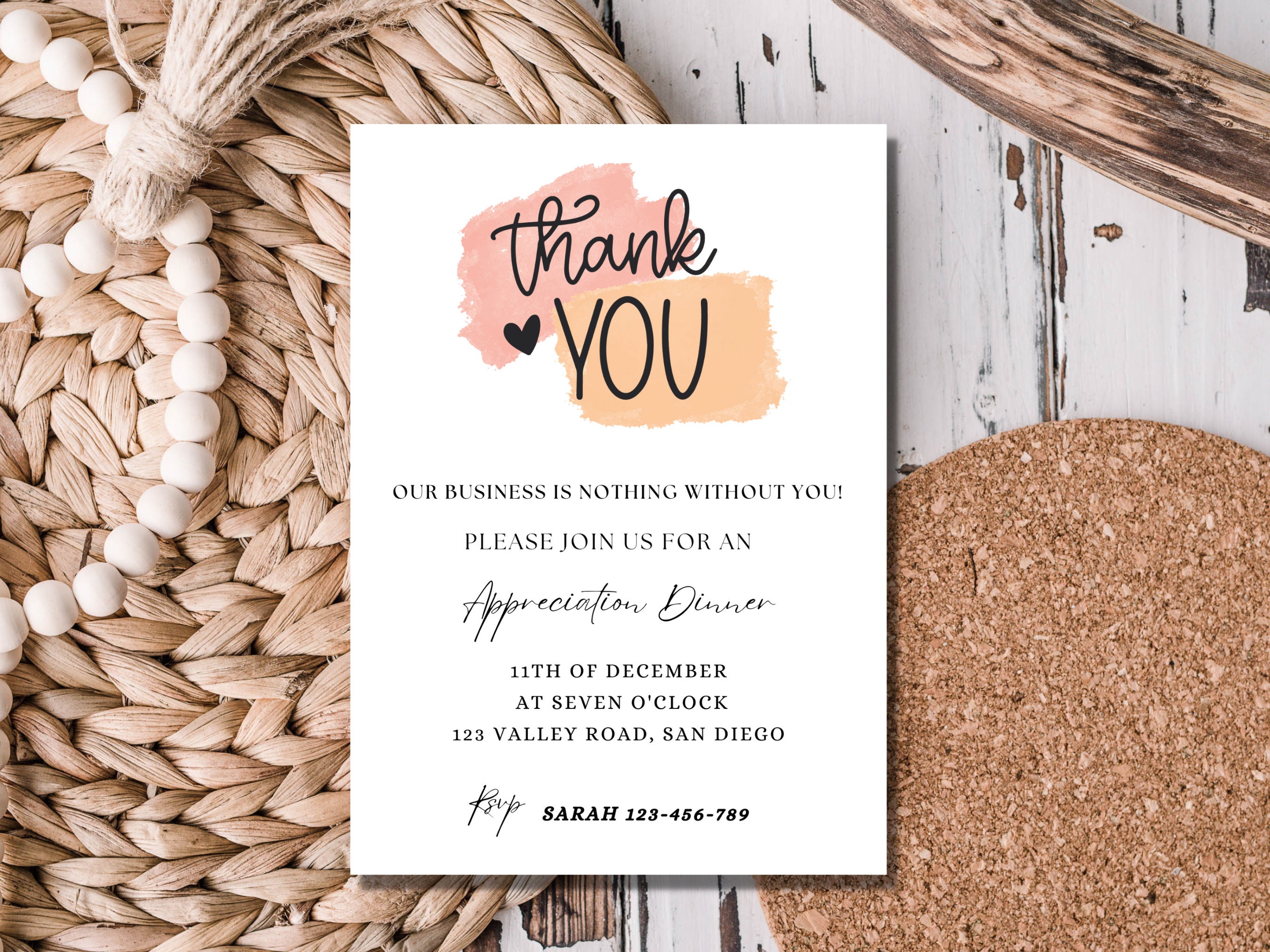 Appreciation Dinner Invitation, Appreciation Invitation, Client ...