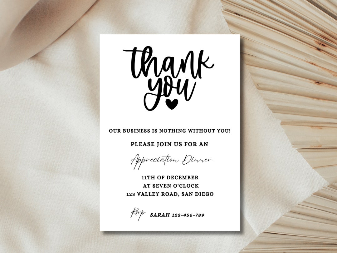 Client Appreciation Dinner Invitation: Elegant Thank You (canva ...