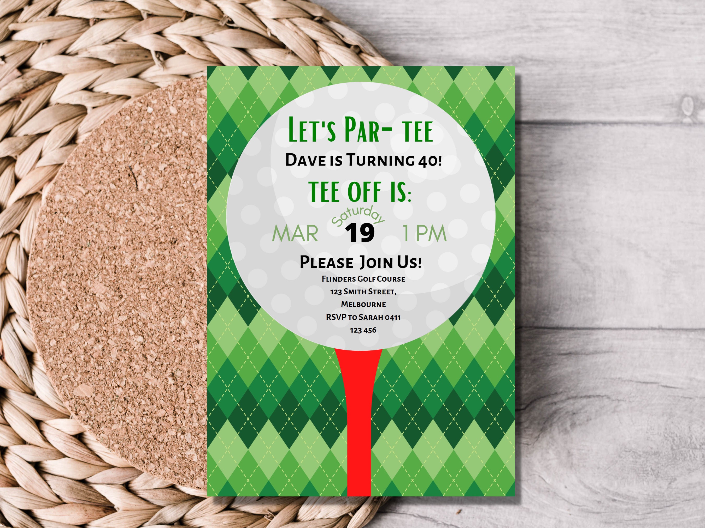 Golf Birthday Invitation, Golf Invitation, Golf Party Invitation, 40th ...