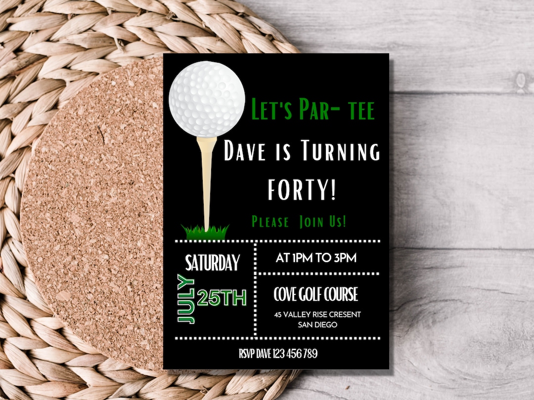 Golf Birthday Invitation, Golf Birthday Invite, Golf Party Invitation ...