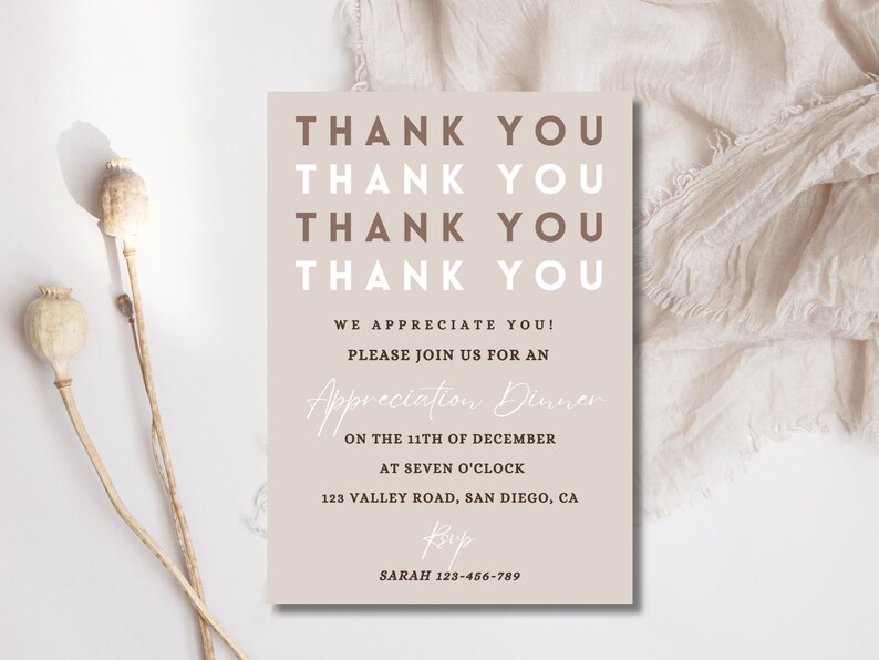 Appreciation Dinner Invitation, Appreciation Invitation, Client ...