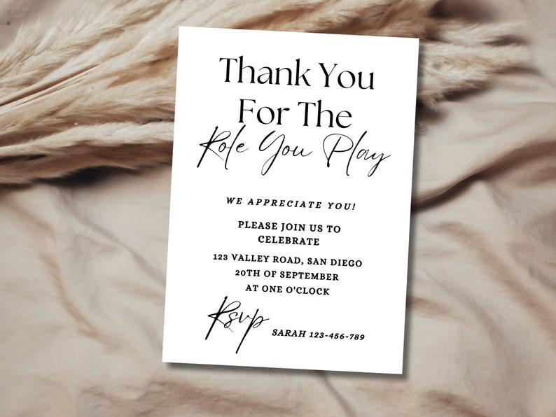 Appreciation Dinner Invitation, Appreciation Invitation, Client ...