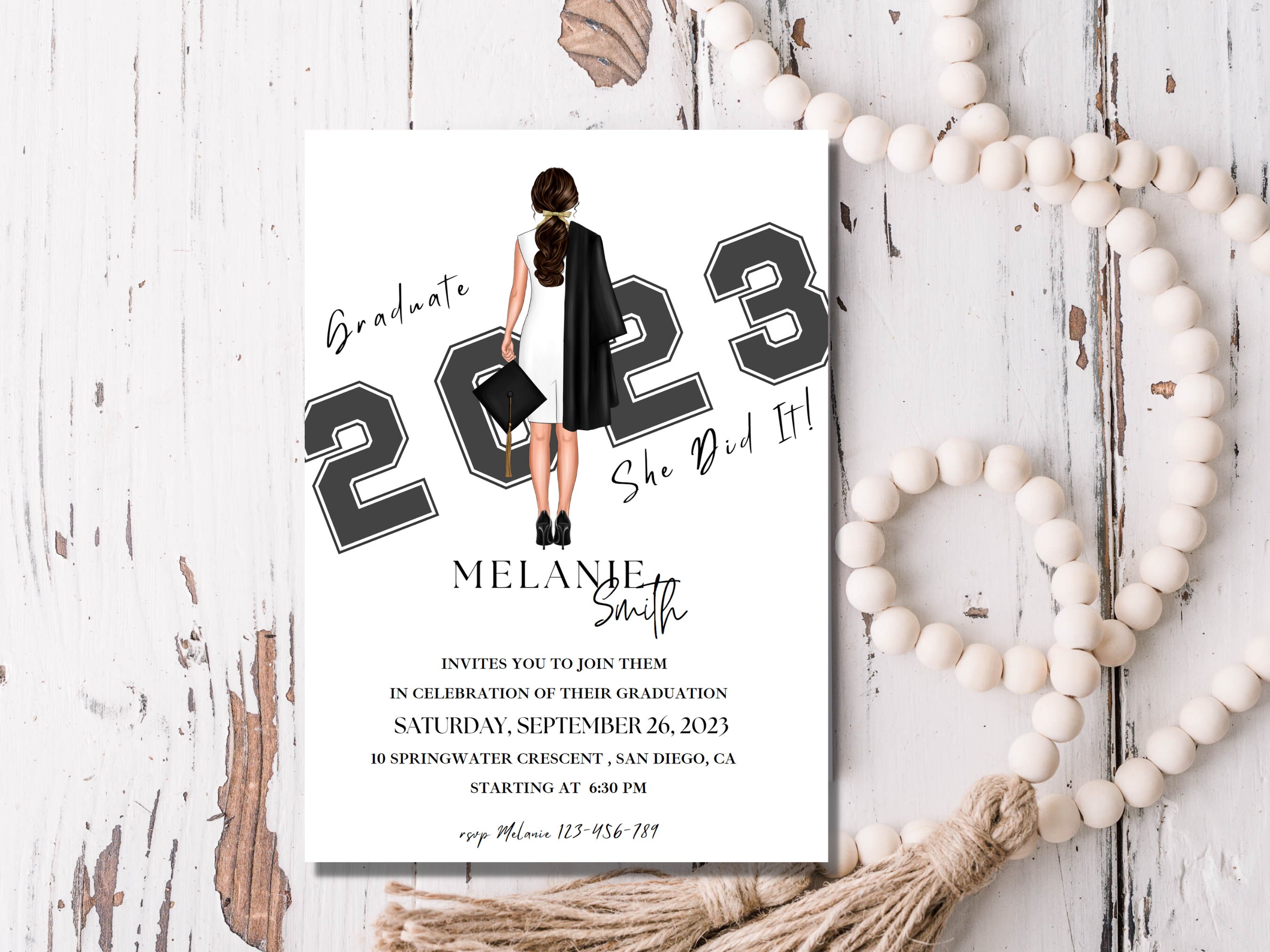 Graduation Invitation Template, Graduation Invitation, Graduation Cap ...