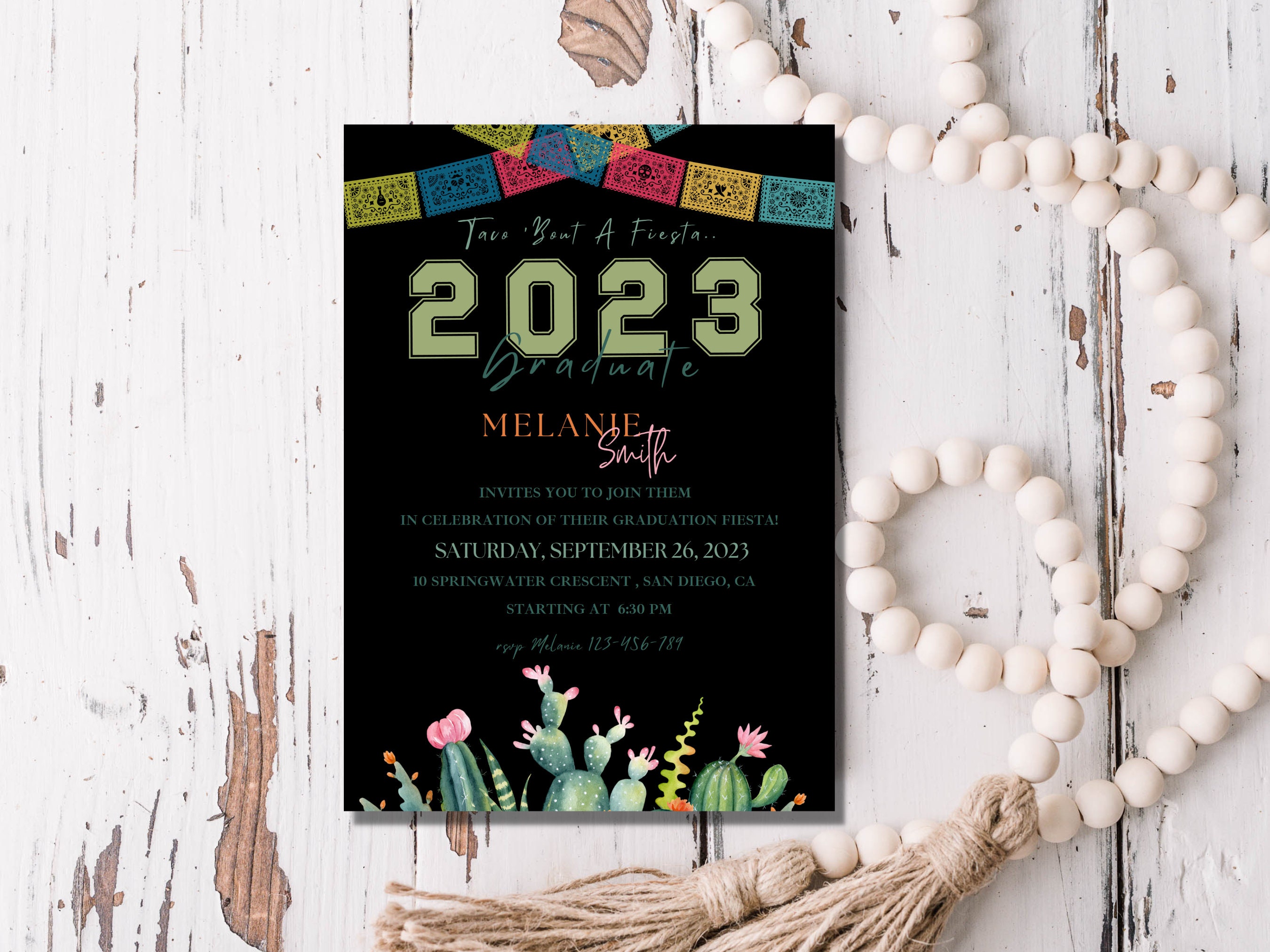 Mexican Invitation Graduation Invitation Fiesta Invitation - Etsy