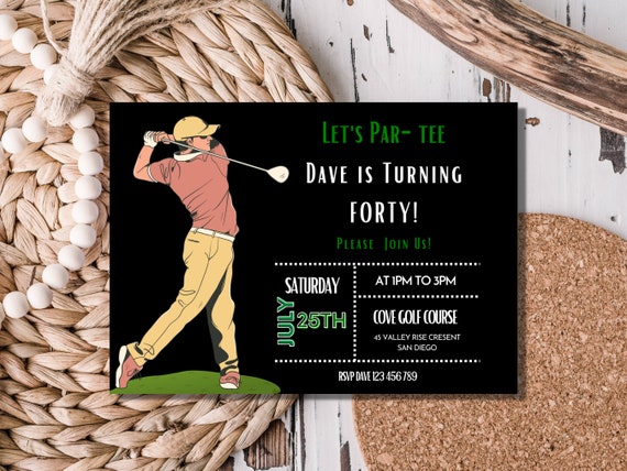 Golf Birthday Invitation Golf Birthday Invite Golf Party - Etsy