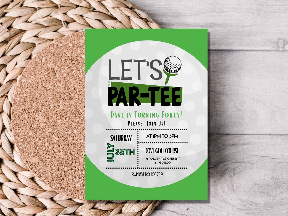 Golf Birthday Invitation, Golf Birthday Invite, Golf Party Invitation ...