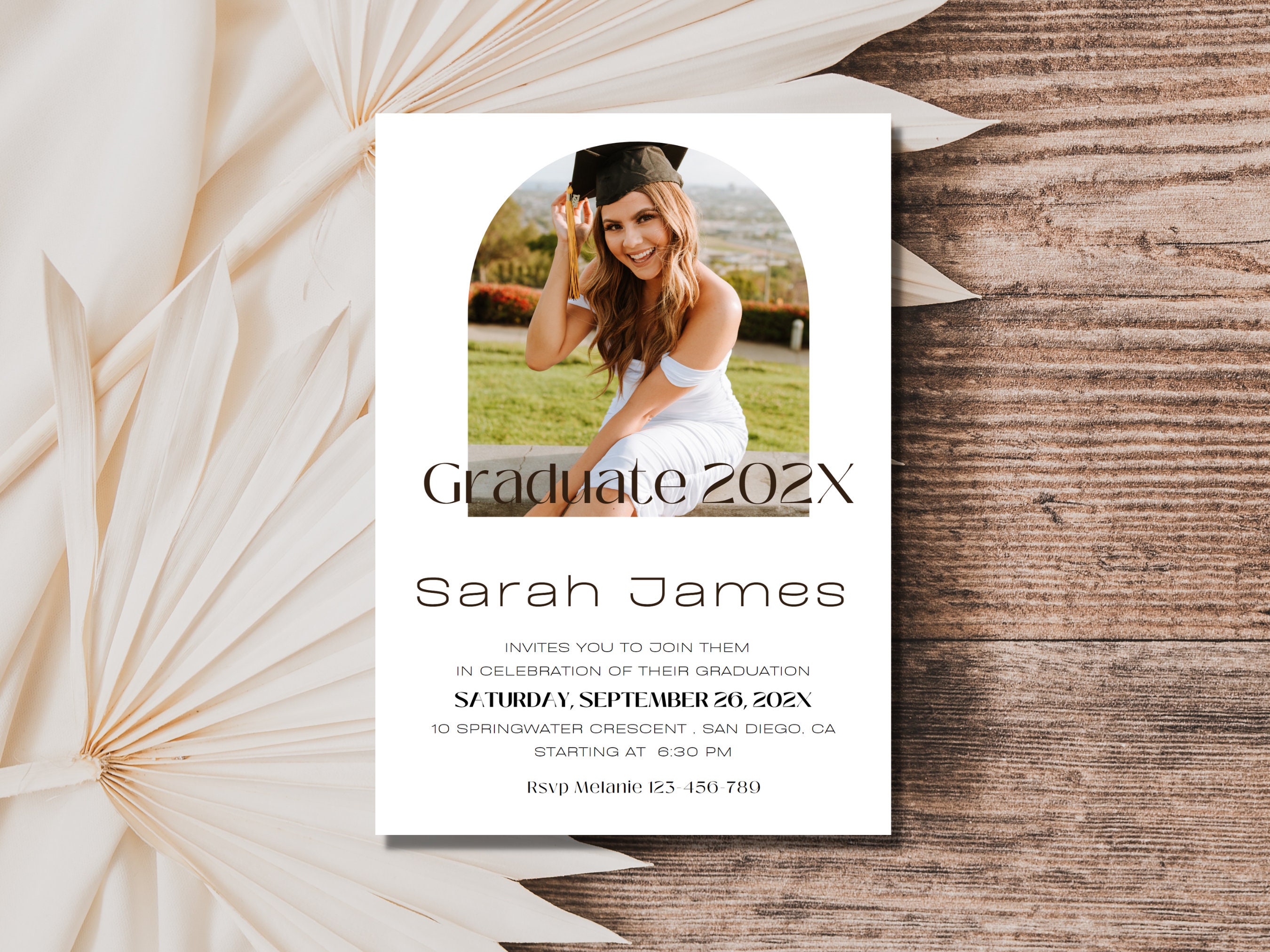 Graduation Invitation Template, Graduation Invitation, Elegant ...