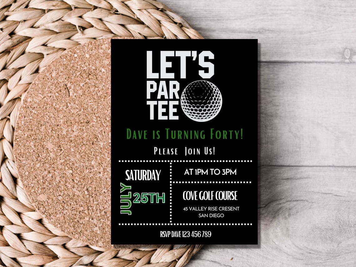 Golf Birthday Invitation, Golf Birthday Invite, Golf Party Invitation ...