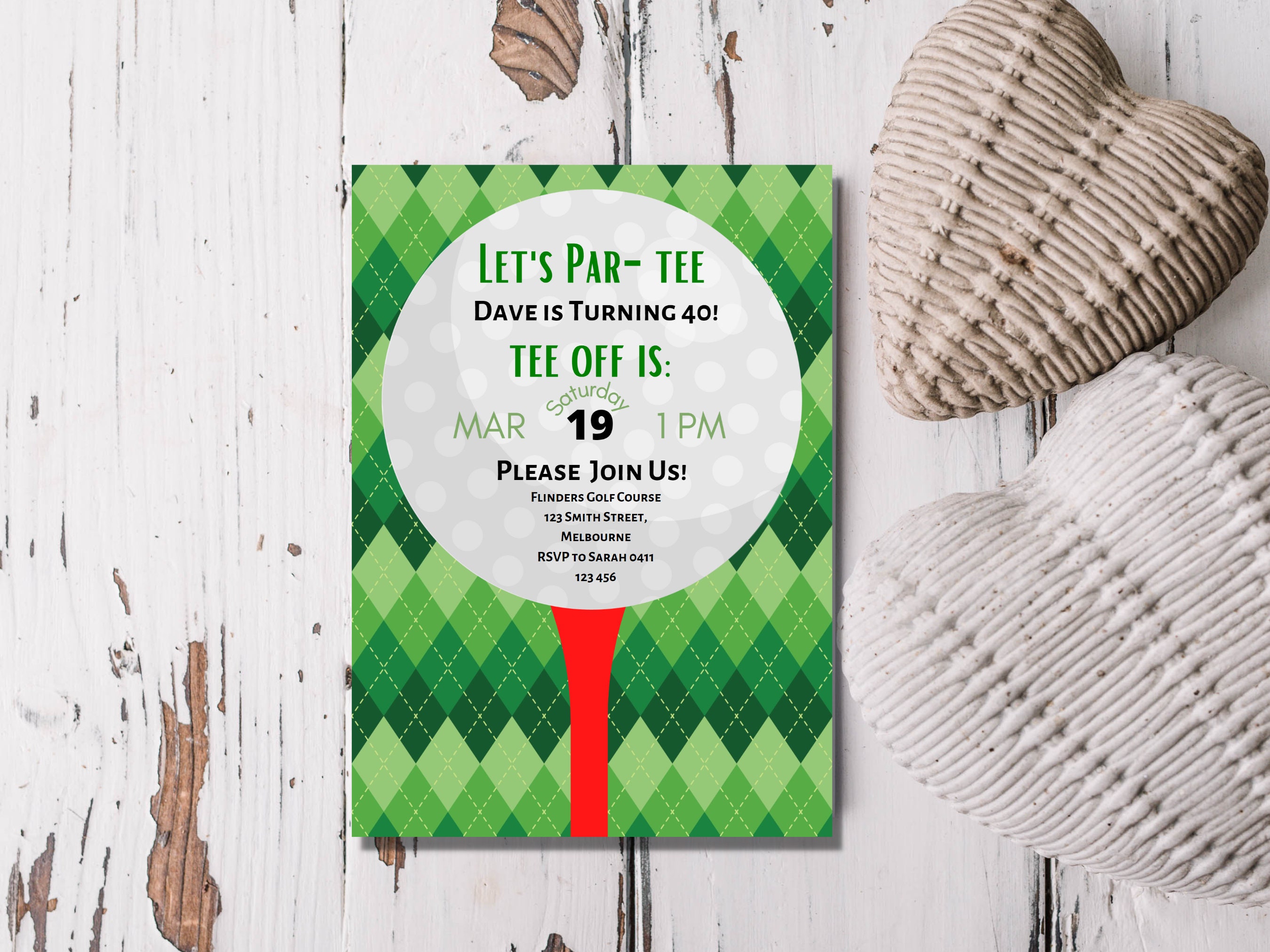 Golf Birthday Invitation, Golf Invitation, Golf Party Invitation, 40th ...