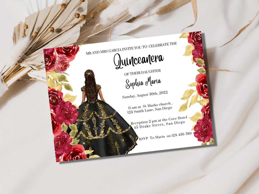 Quinceanera Invitation, Quinceanera Invitation Template, Quinceanera ...