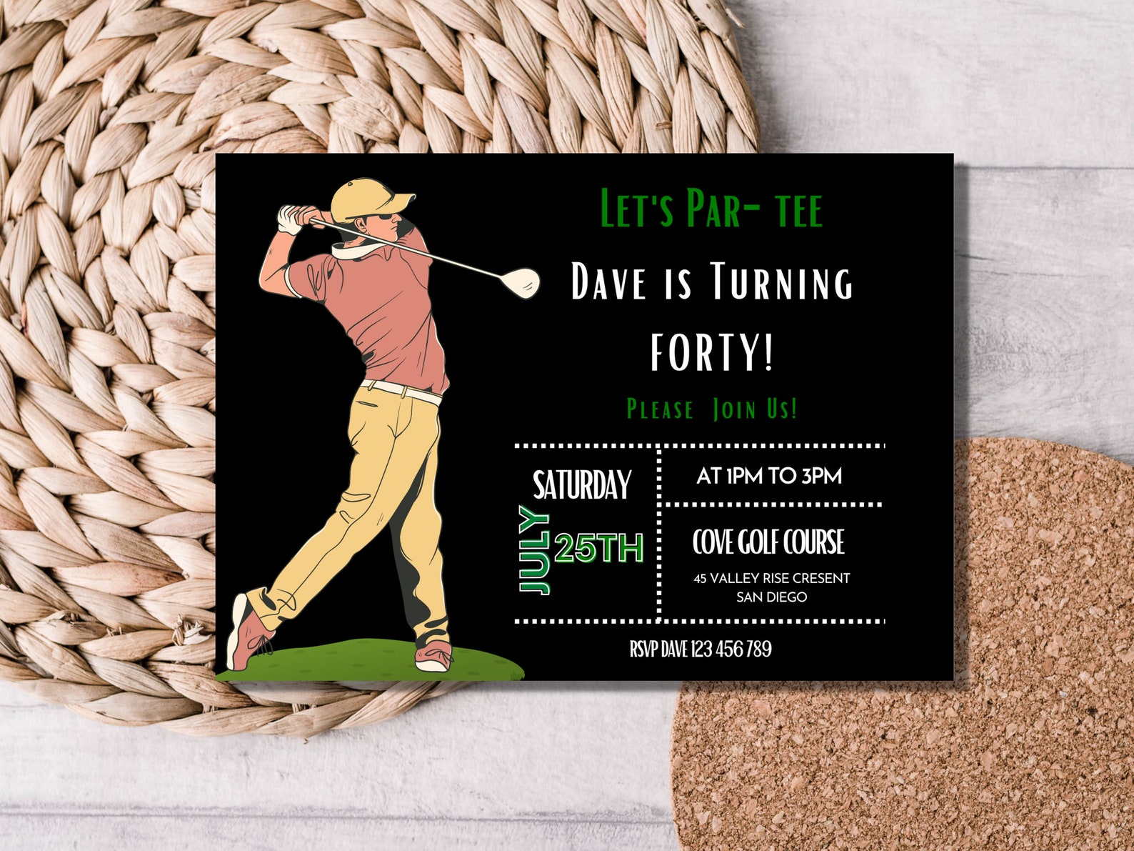 Golf Birthday Invitation, Golf Birthday Invite, Golf Party Invitation ...