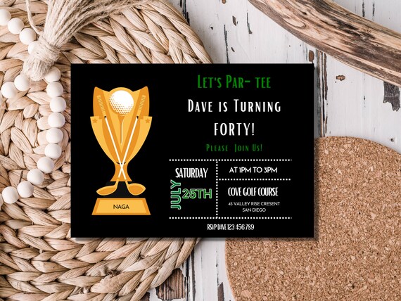 Golf Birthday Invitation Golf Birthday Invite Golf Party - Etsy