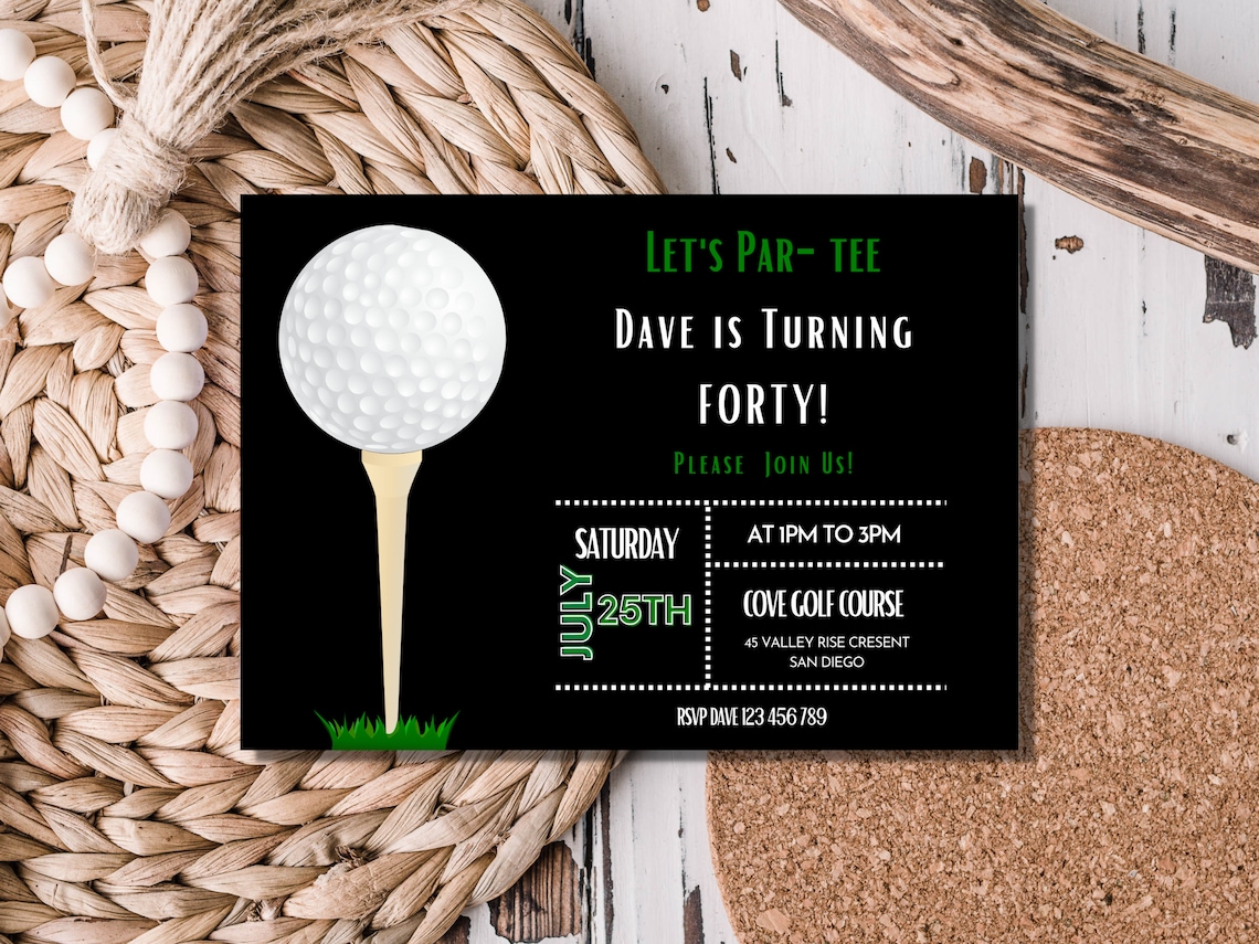 Golf Birthday Invitation, Golf Birthday Invite, Golf Party Invitation ...