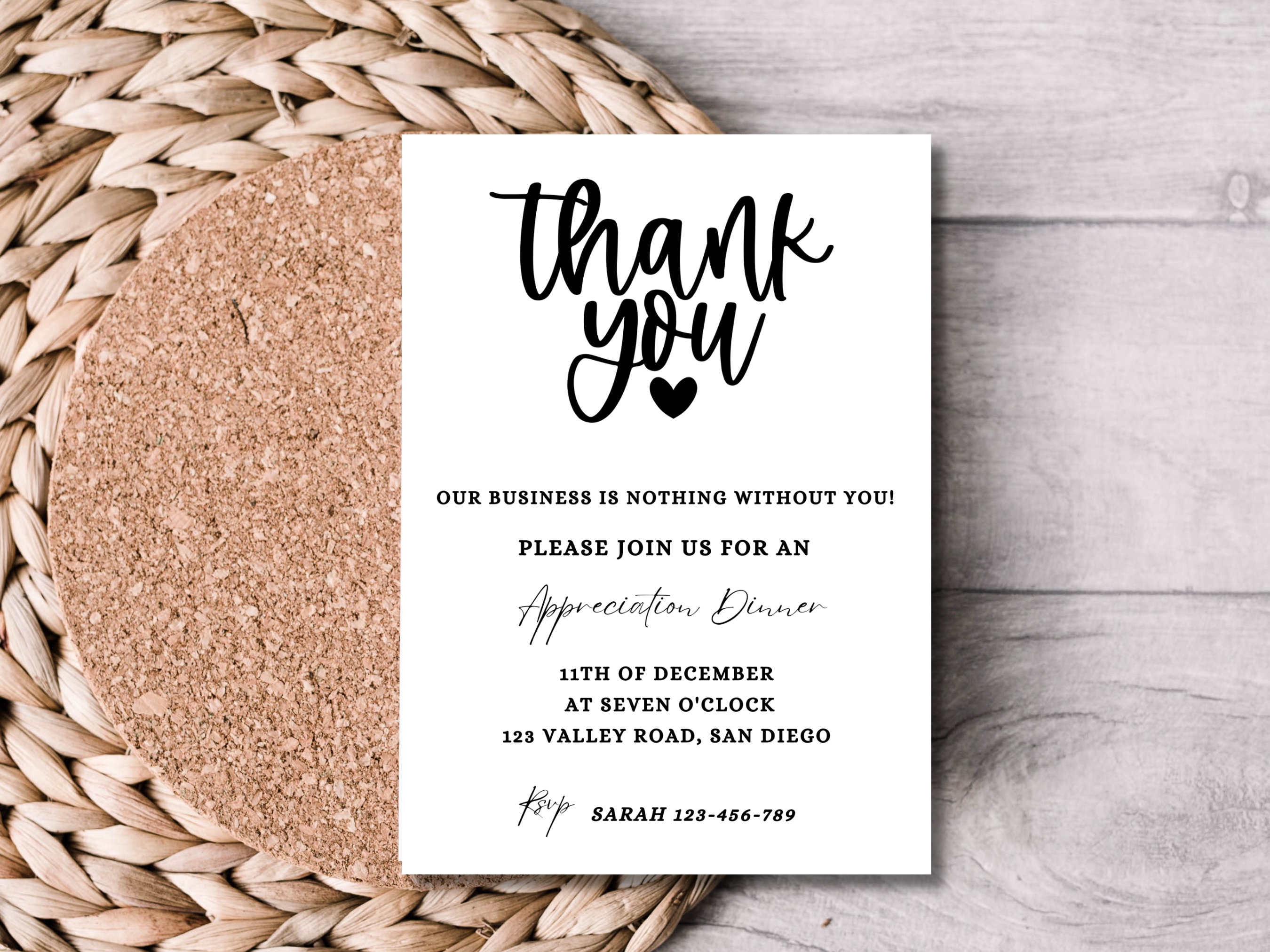 Appreciation Dinner Invitation, Appreciation Invitation, Client ...