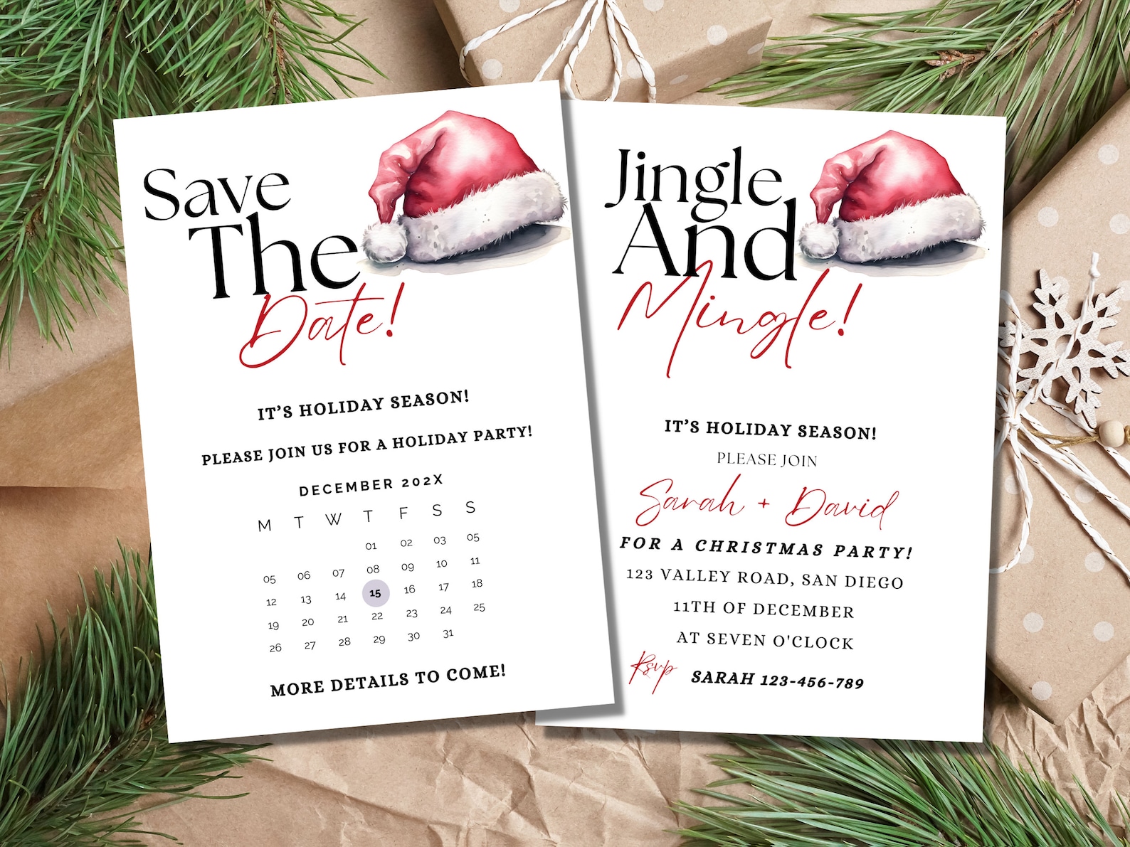Christmas Party Invitations Instant Download, Christmas Invitations ...