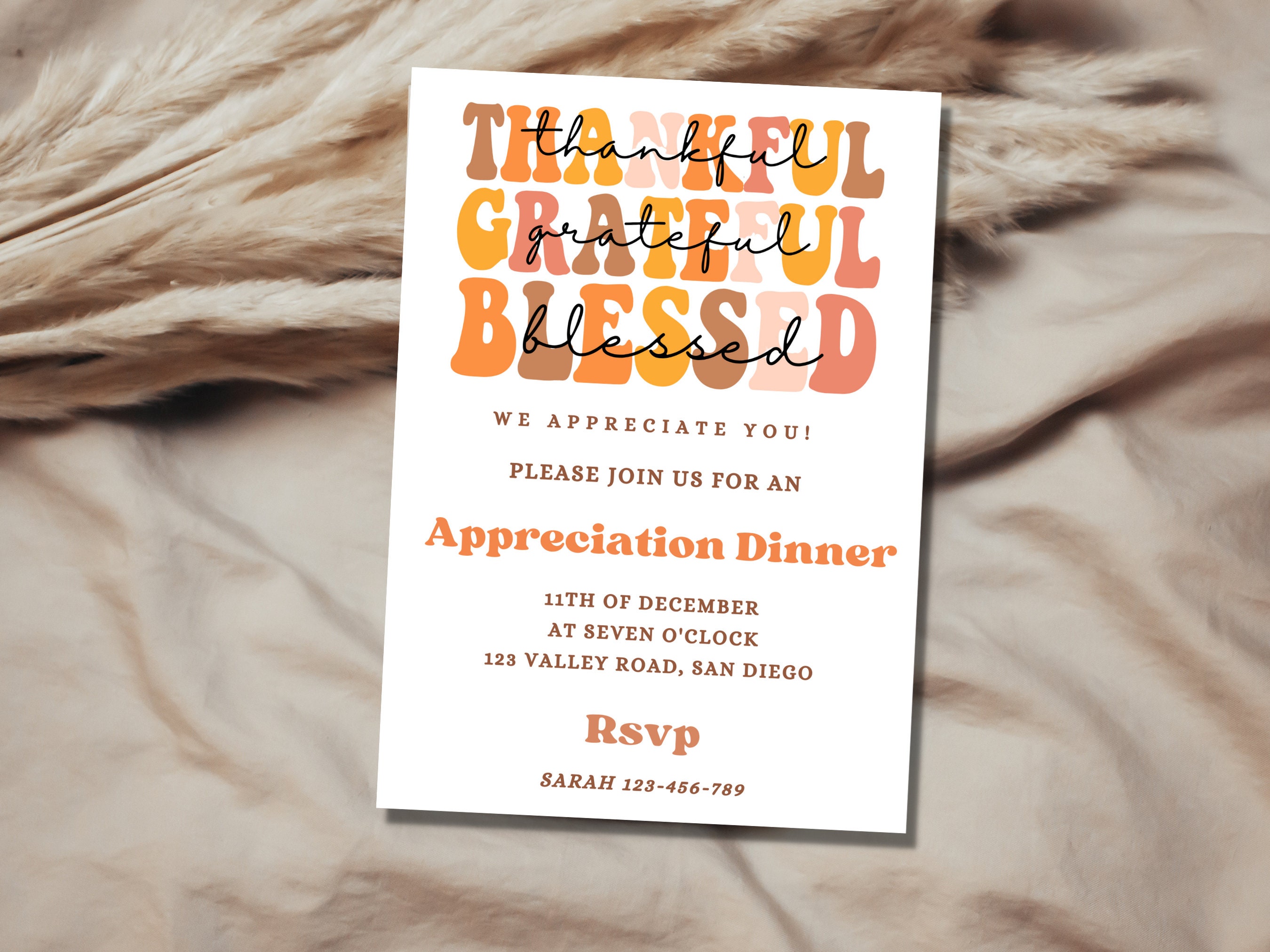 Appreciation Dinner Invitation, Appreciation Invitation, Client ...