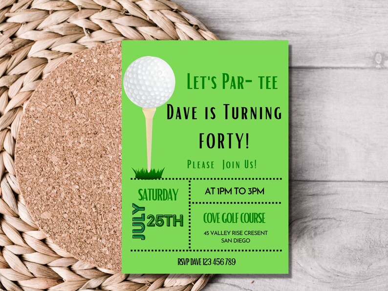 Golf Birthday Invitation, Golf Birthday Invite, Golf Party Invitation ...