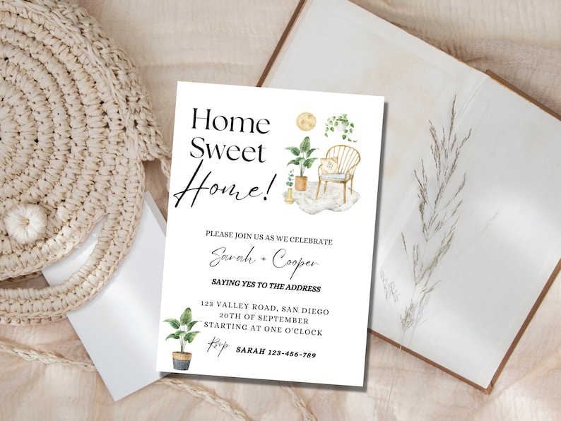 Housewarming Invitation Template, Home Sweet Home, Canva Editable ...