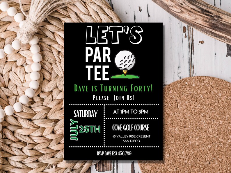 Golf Birthday Invitation, Golf Birthday Invite, Golf Party Invitation ...