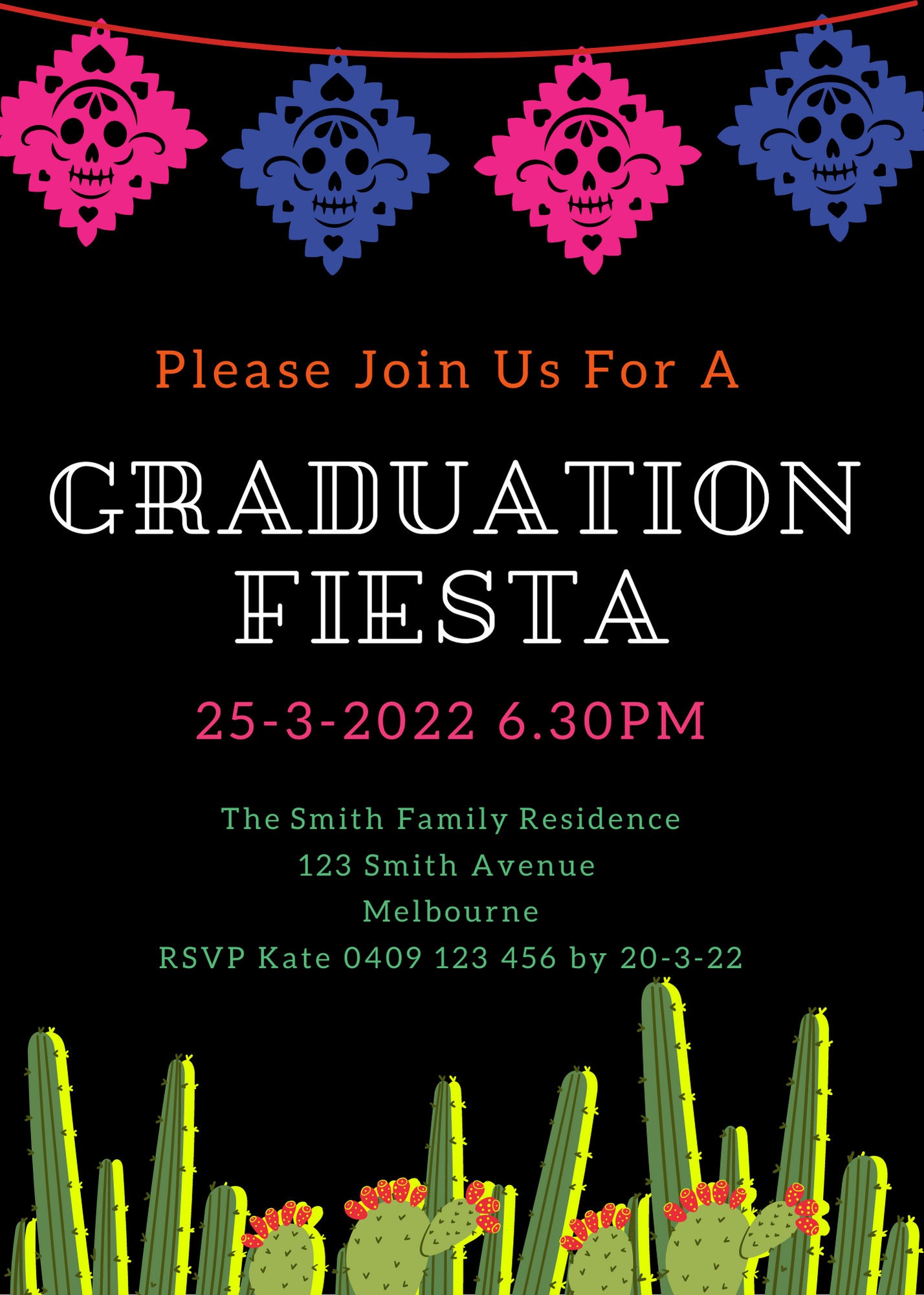 Fiesta Graduation Invitation, Mexican Invitation, Graduation Invitation ...