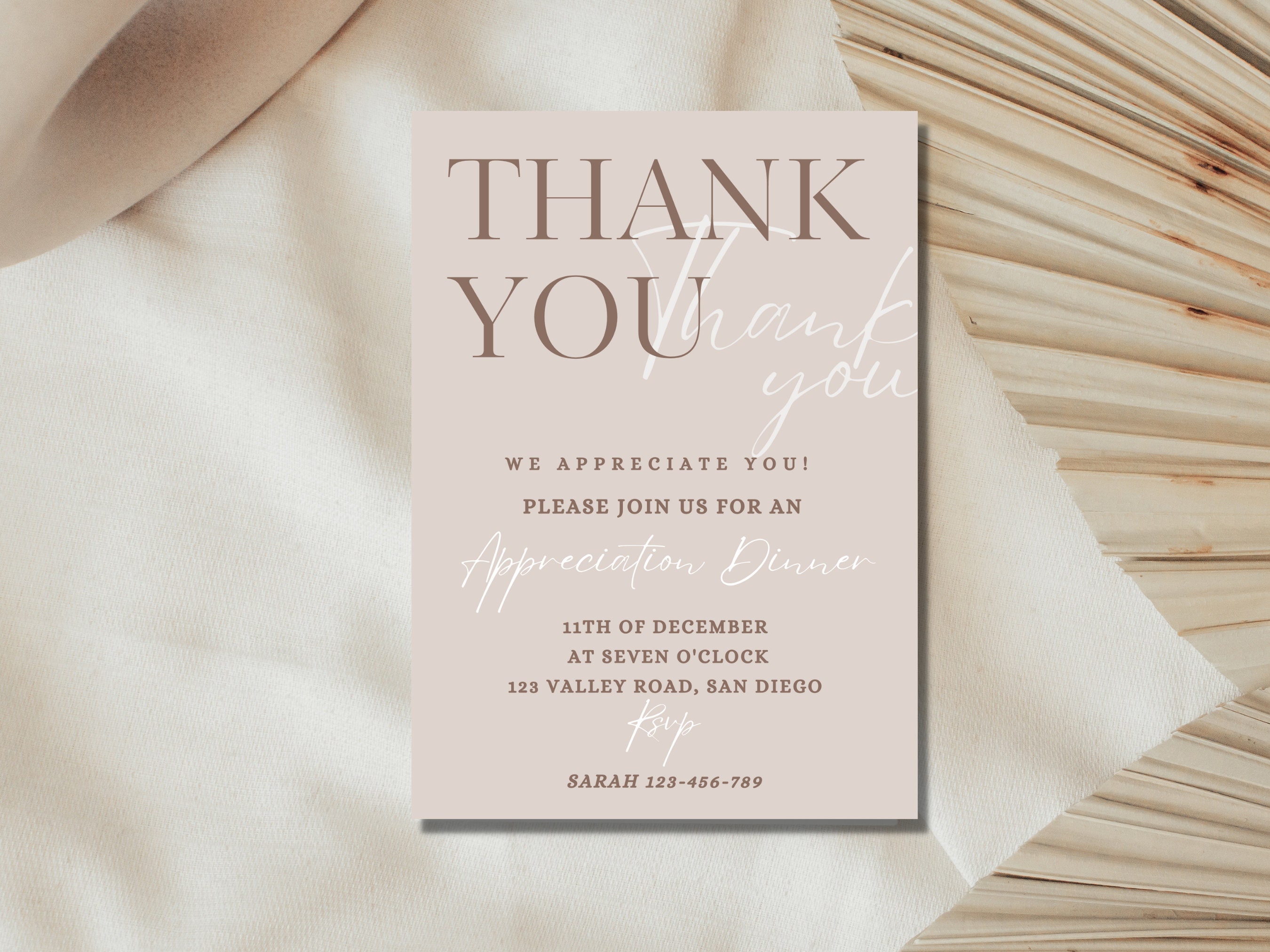 Appreciation Dinner Invitation, Appreciation Invitation, Client ...