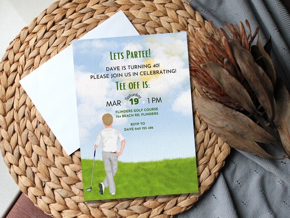 Golf Birthday Invitation Golf Birthday Invite Masters Golf | Etsy