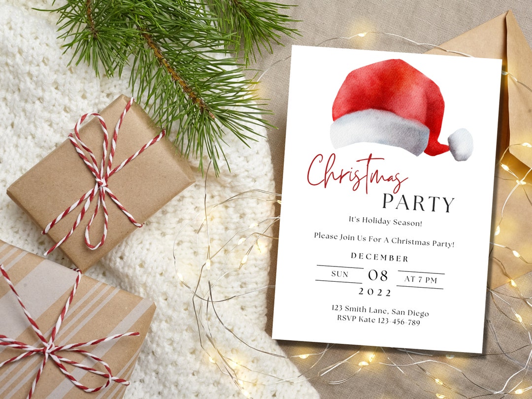 Office Christmas Party Invitation, Christmas Party Invitations Instant ...
