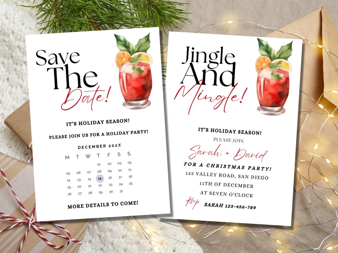 Christmas Party Invitations Instant Download, Christmas Invitations ...
