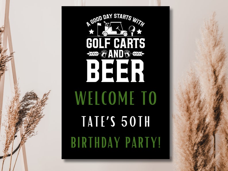 Golf Birthday Party Welcome Sign Editable Template, Golf Party Welcome ...