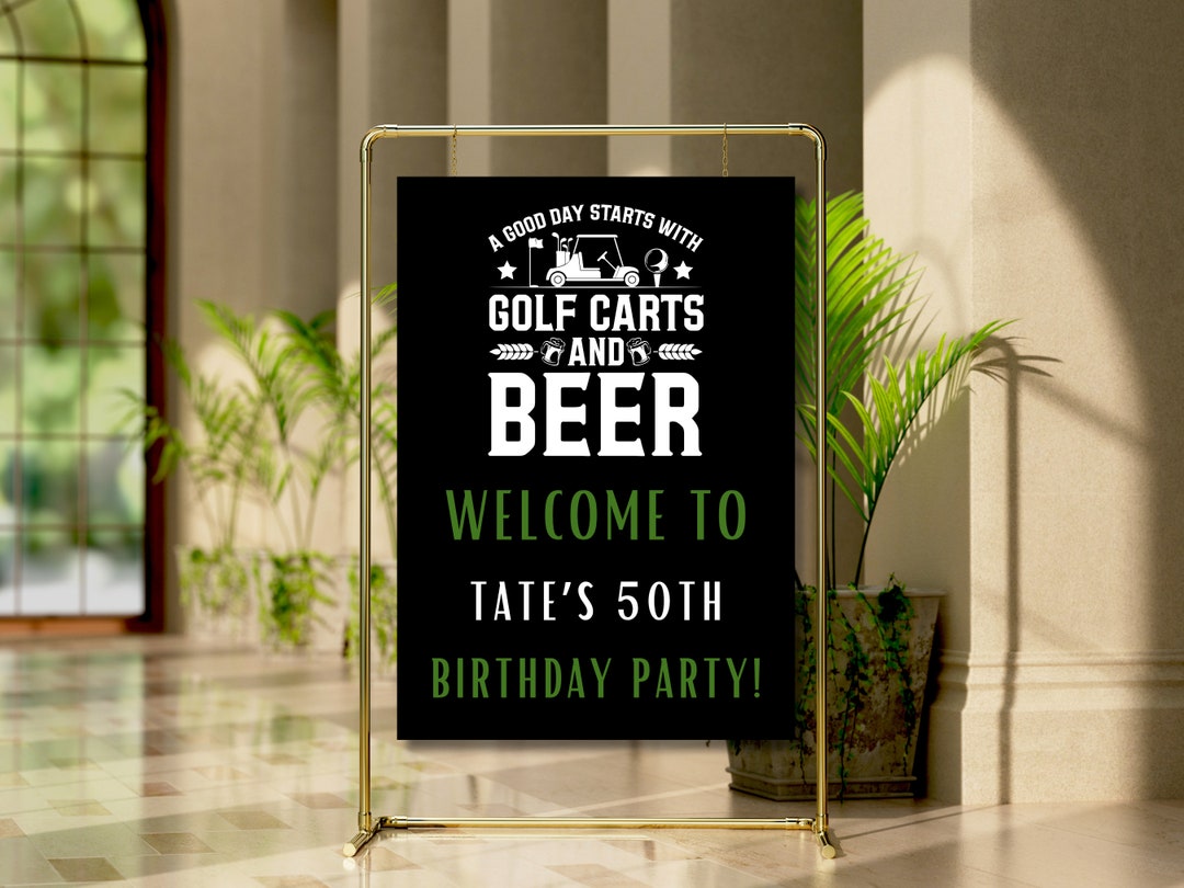 Golf Birthday Party Welcome Sign Editable Template, Golf Party Welcome ...