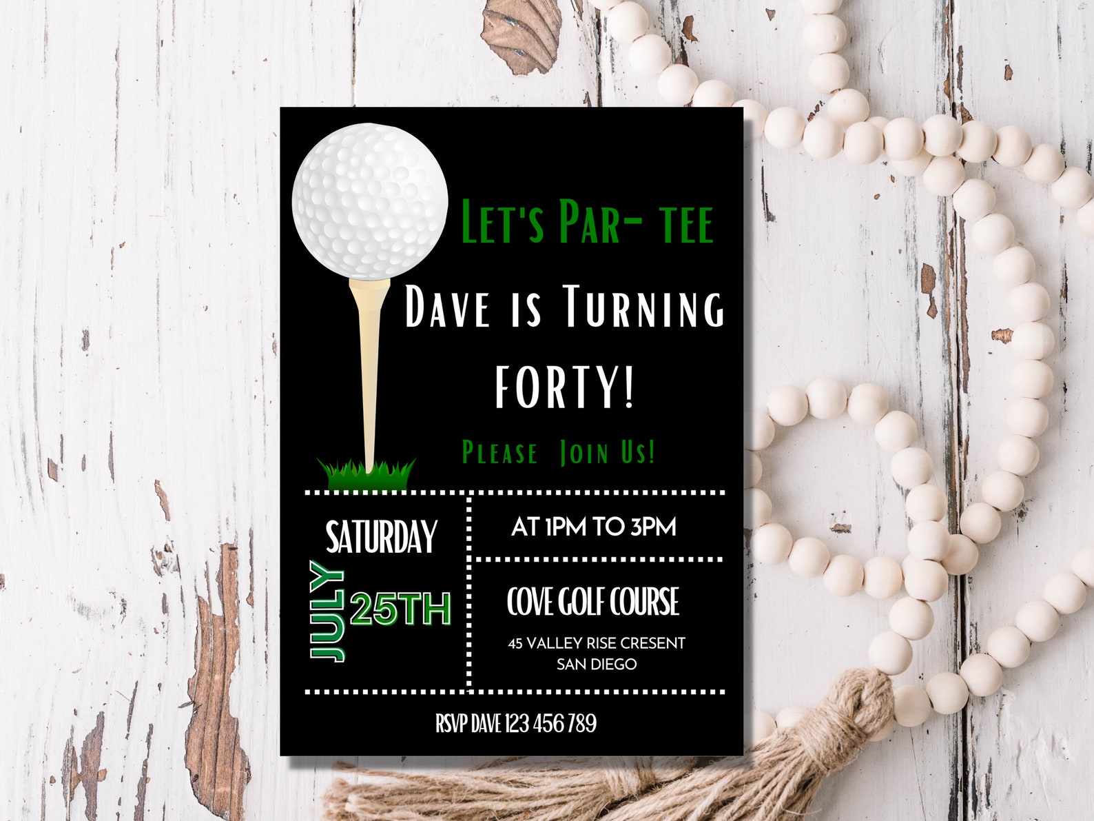 Golf Birthday Invitation, Golf Birthday Invite, Golf Party Invitation ...
