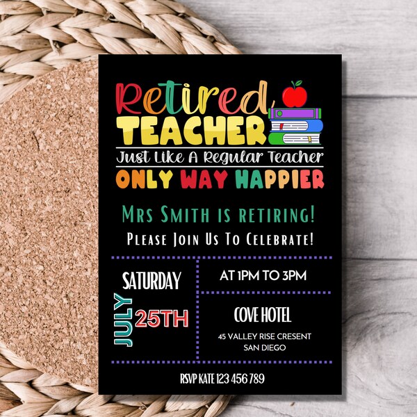Teacher Retirement Invitation - Etsy