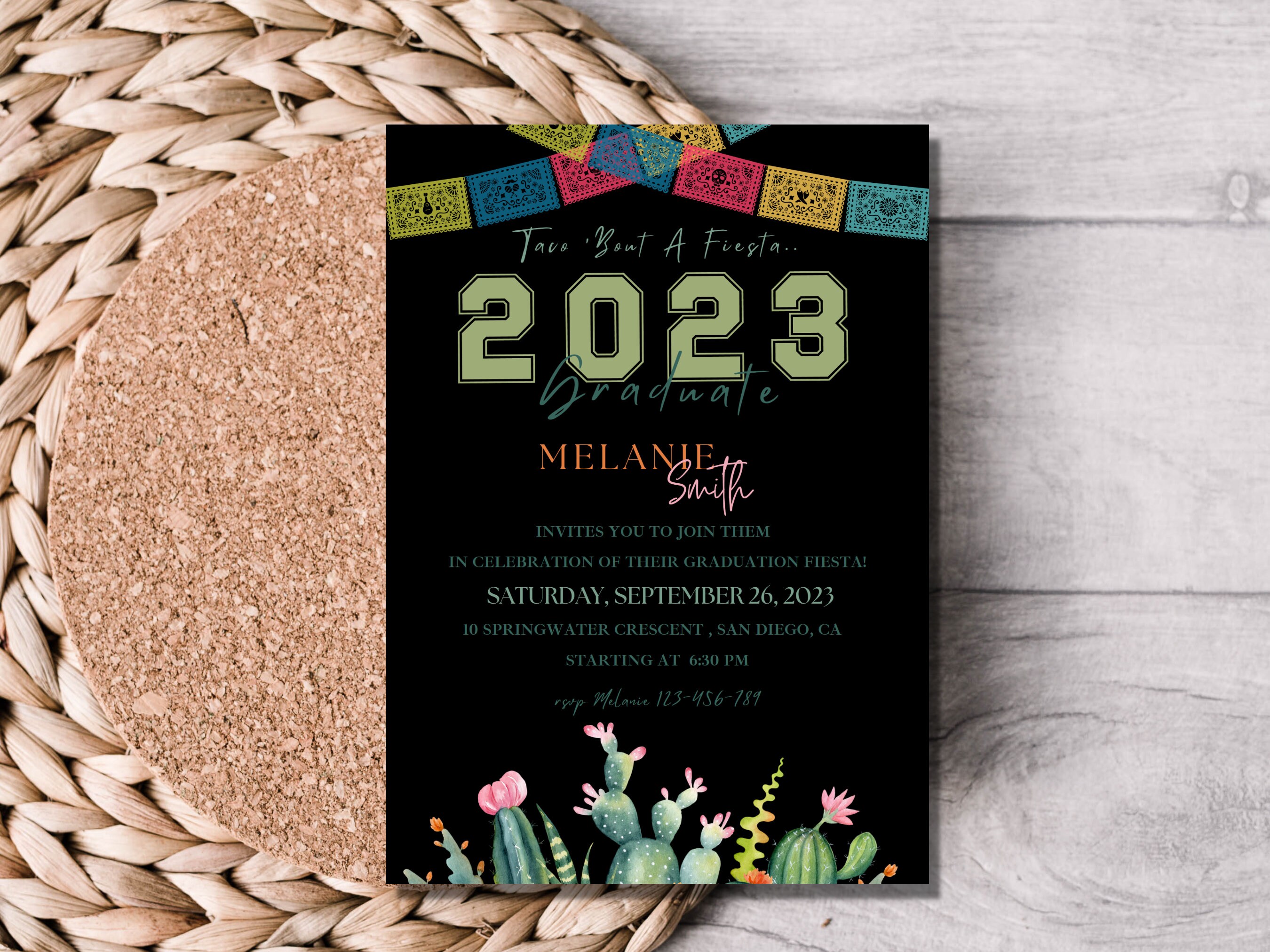 Mexican Invitation Graduation Invitation Fiesta Invitation - Etsy