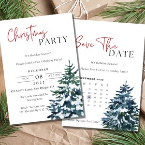 Christmas Party Invitations Instant Download, Christmas Invitations ...