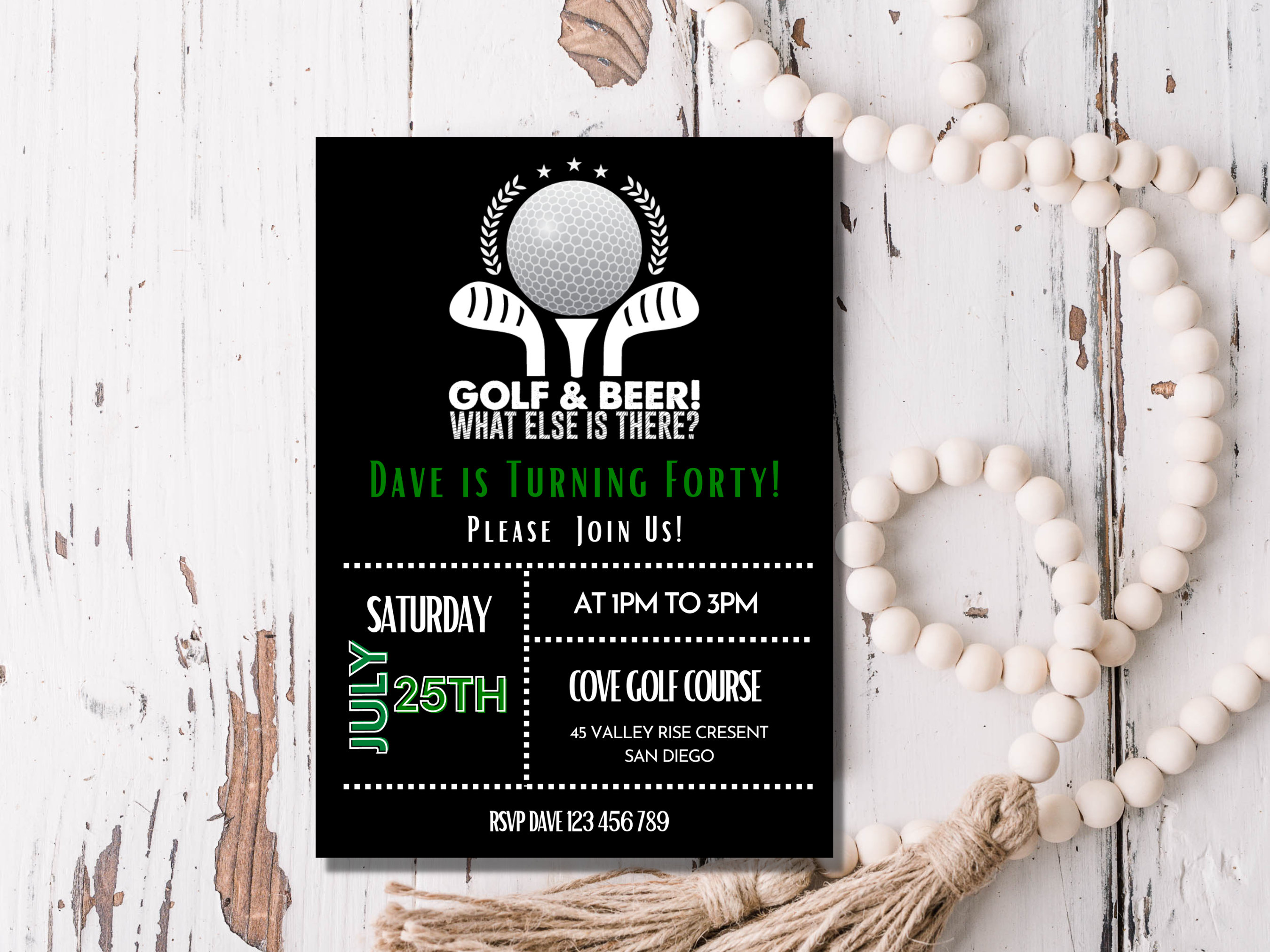 Golf Birthday Invitation, Golf Birthday Invite, Golf Party Invitation ...