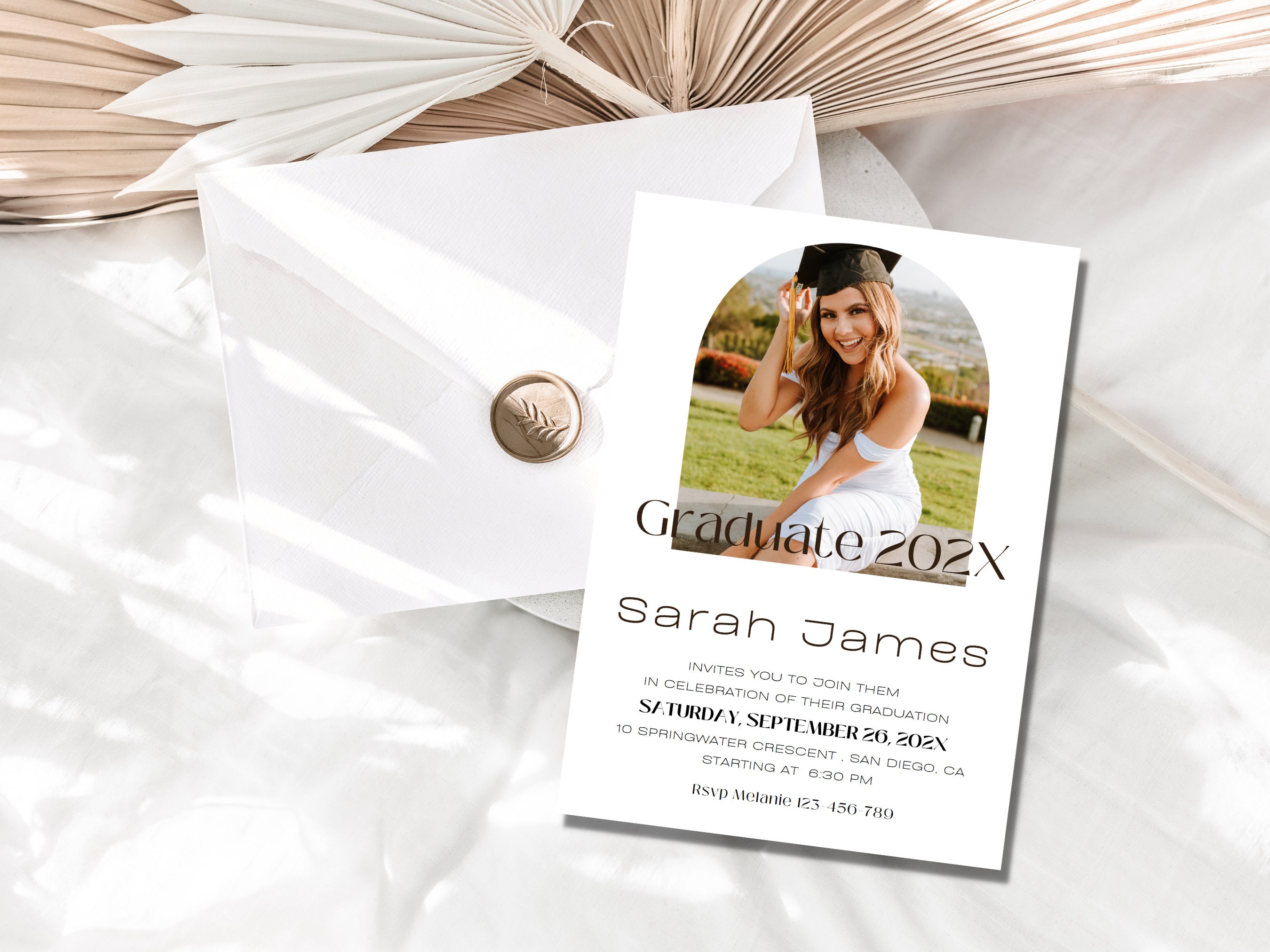 Graduation Invitation Template, Graduation Invitation, Elegant ...