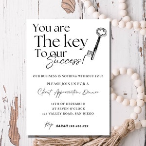 Appreciation Dinner Invitation, Appreciation Invitation, Client ...