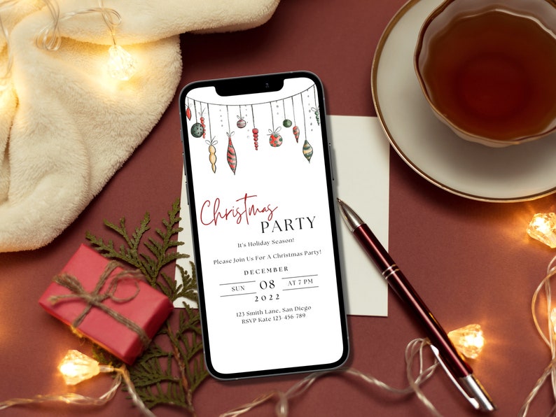 Office Christmas Party Invitation, Christmas Party Invitations Instant ...
