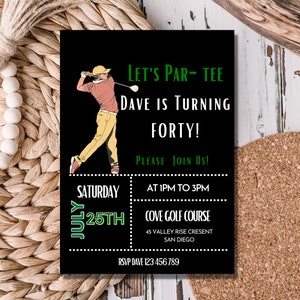 Golf Birthday Invitation, Golf Birthday Invite, Golf Party Invitation ...
