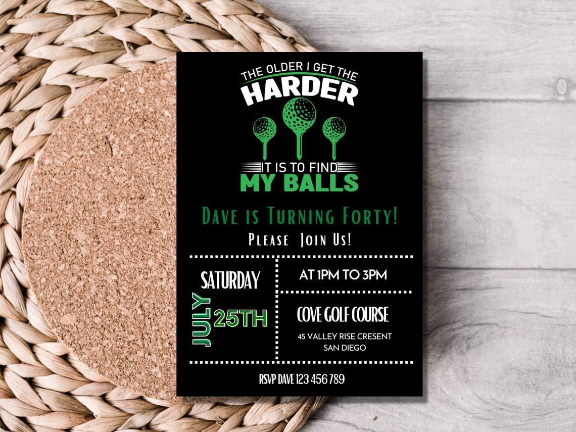 Golf Birthday Invitation, Golf Birthday Invite, Golf Party Invitation ...