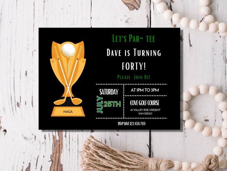 Golf Birthday Invitation Golf Birthday Invite Golf Party - Etsy