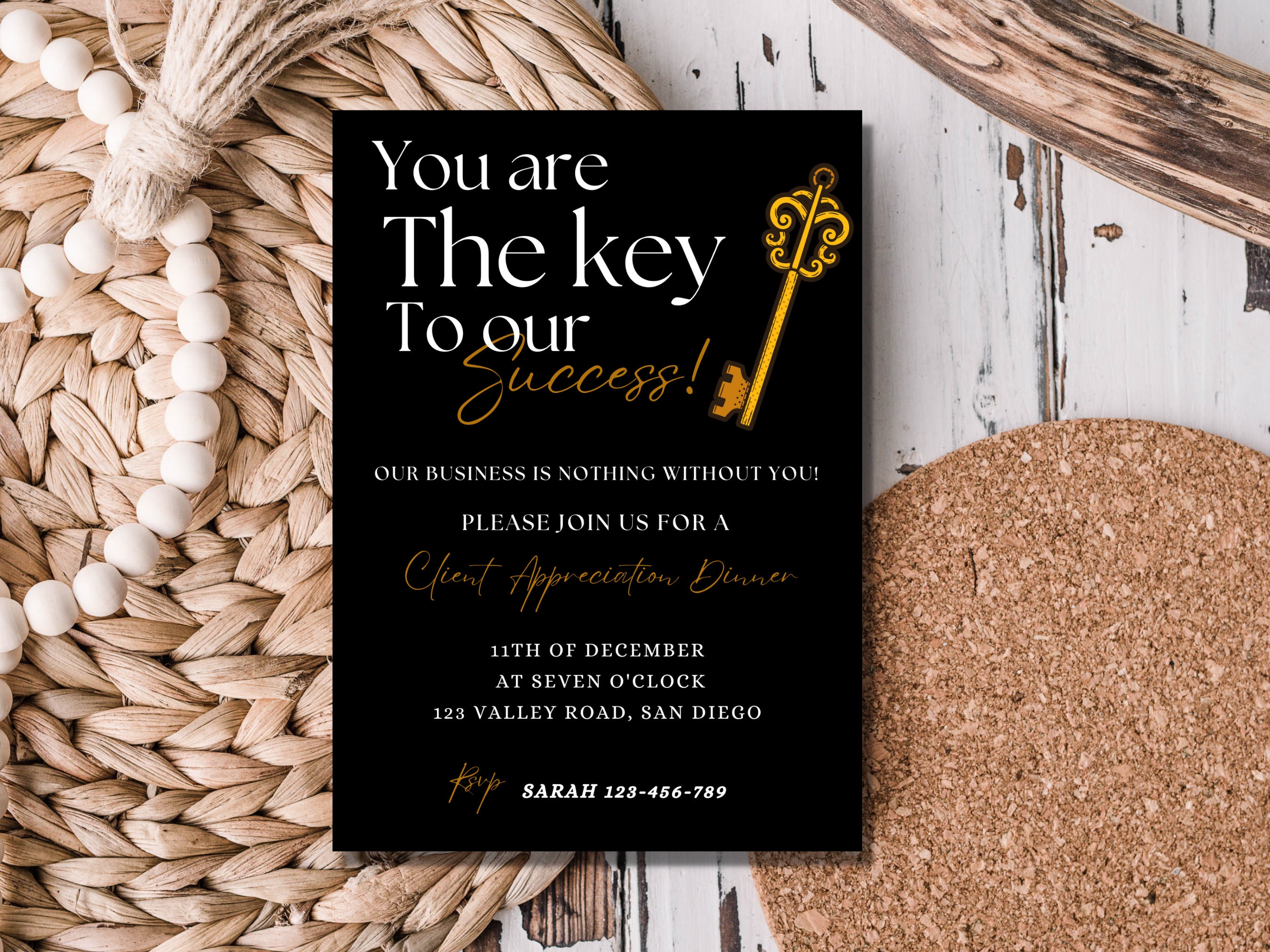 Appreciation Dinner Invitation, Appreciation Invitation, Client ...
