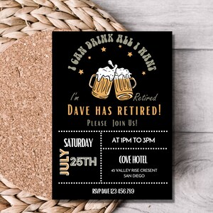 Retirement Invitation, Retirement Party Invitation, Retirement ...
