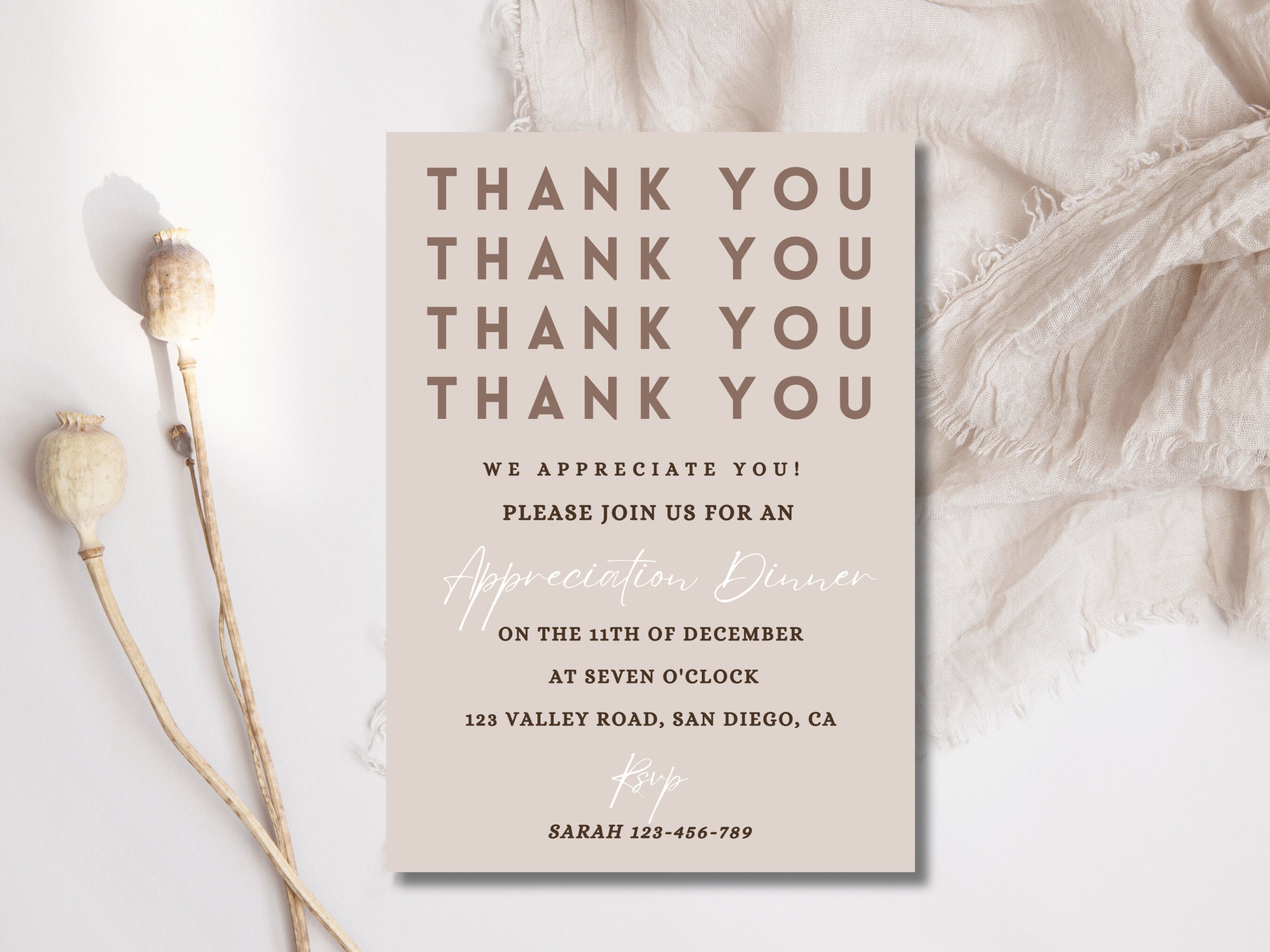 Appreciation Dinner Invitation, Appreciation Invitation, Client ...