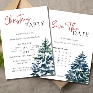 Christmas Party Invitations Instant Download, Christmas Invitations ...