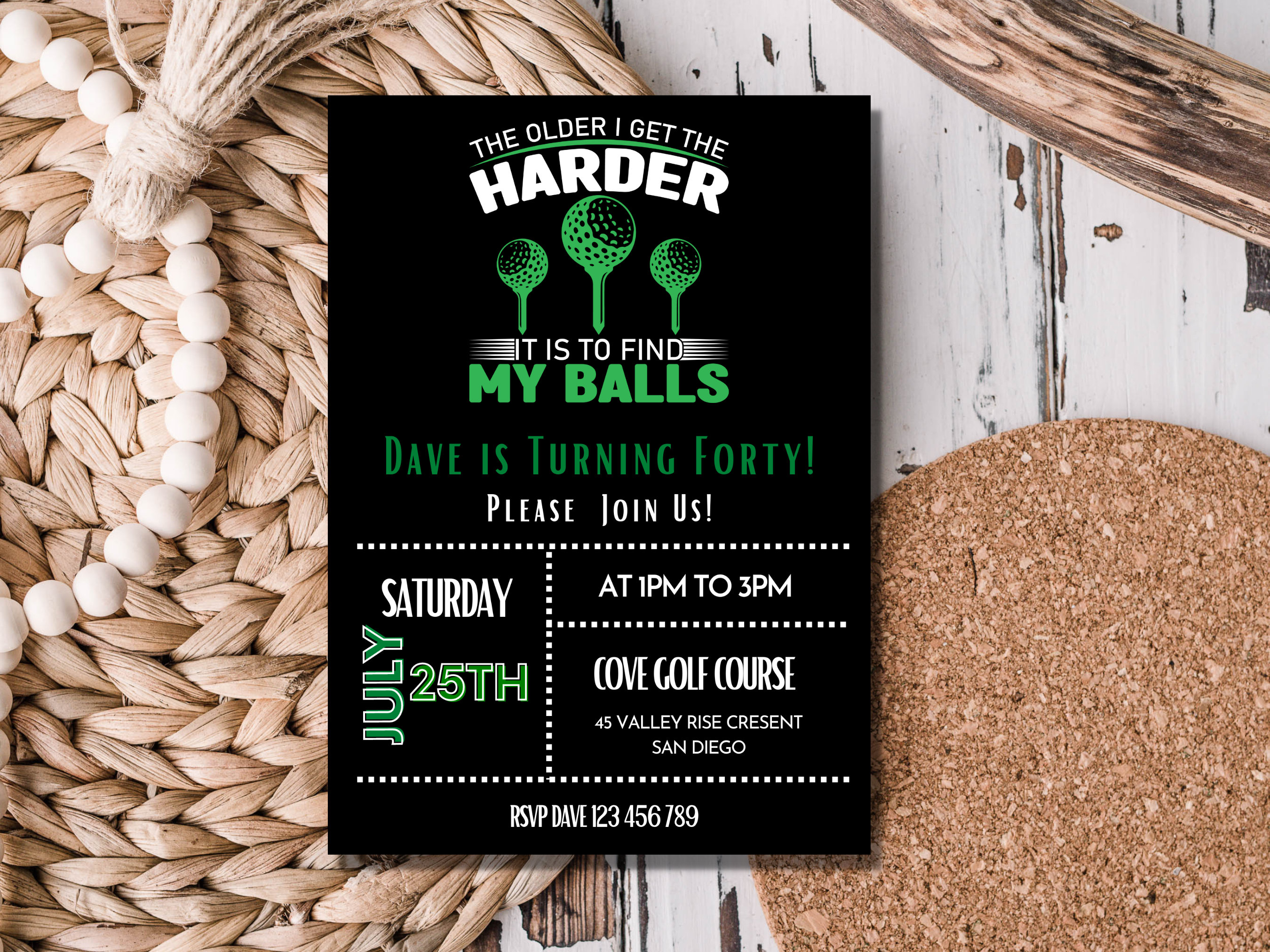 Golf Birthday Invitation, Golf Birthday Invite, Golf Party Invitation ...